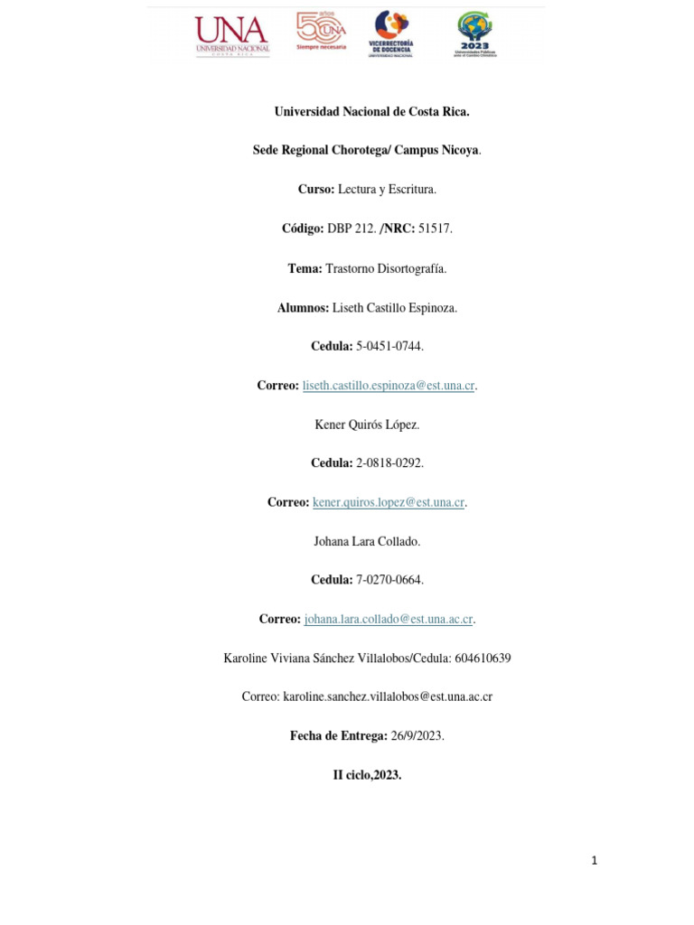 Trabajo Escrito Laura (Disortografía) KKJL | PDF | Trastorno mental ...