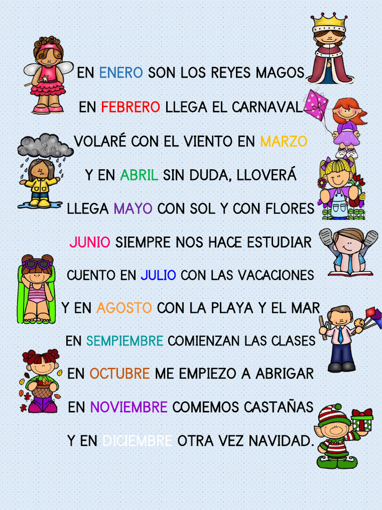 Poesia Meses | PDF | Cocina, comidas y vino | Arte