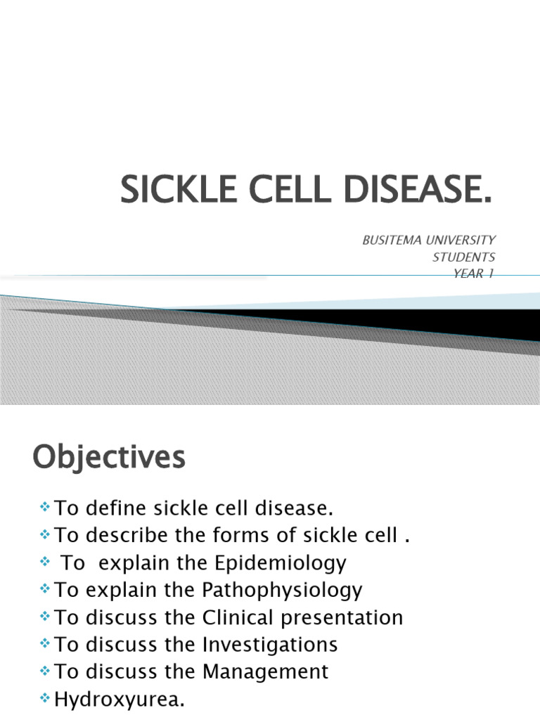 SCD and Hydroxyurea Therapy | PDF | Hematology | Blood