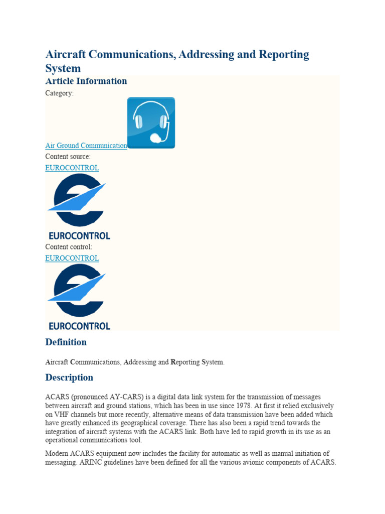 Data Link Comm | PDF | Air Traffic Control | Transport Safety