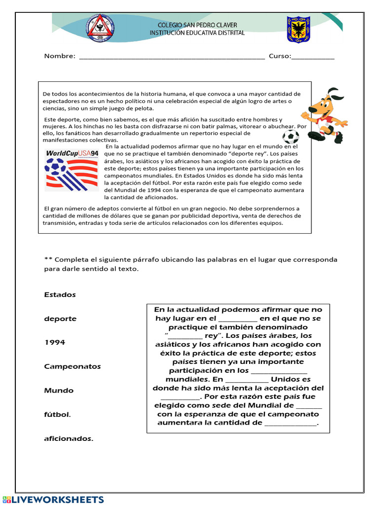 Futbol Comprension Lectora | PDF | Asociación de Futbol