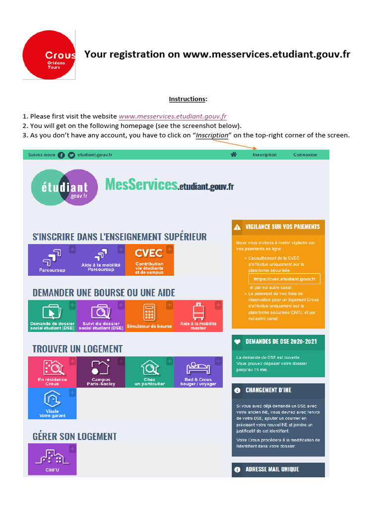 Pas À Pas - MSE Registration - English Version | PDF | Career & Growth