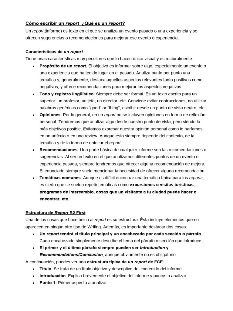 Cómo escribir un report | PDF | Lingüística | Comunicación humana