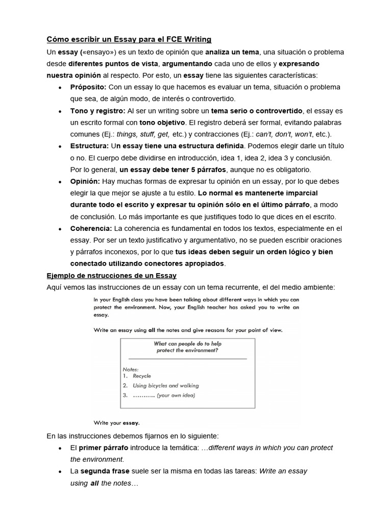 Cómo Escribir Un Essay para El FCE Writing | PDF