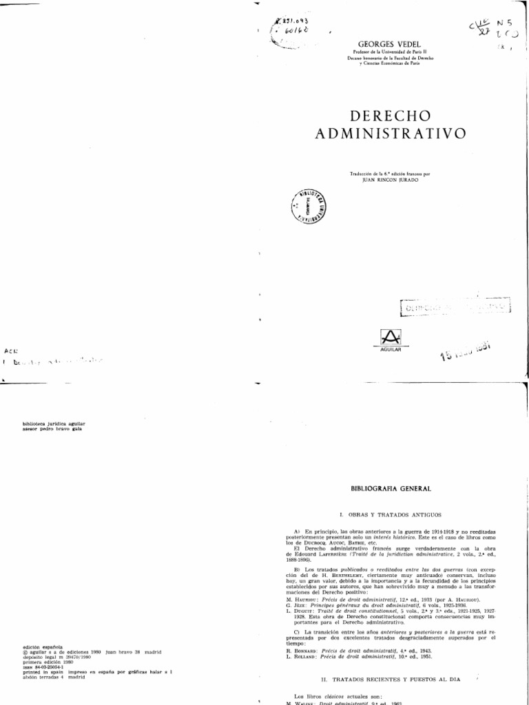 VEDEL, Georges. Derecho Administrativo | PDF | Judicaturas | Jurisdicción