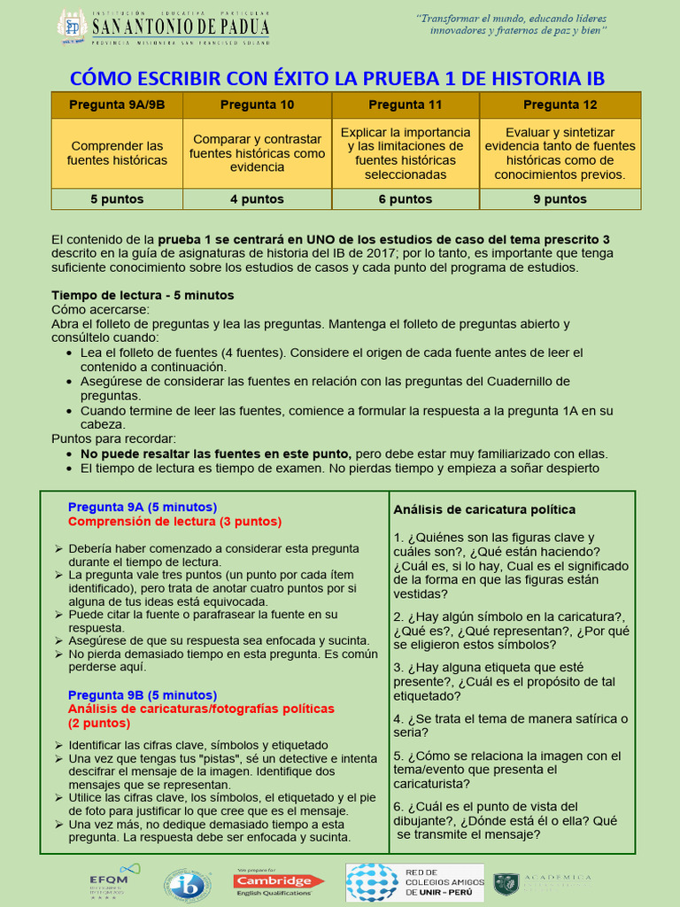 Como Escribir Con Exito La Prueba 1 de Historia Ib | PDF | Parcialidad ...