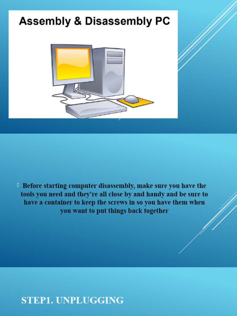 Assemble Disassemble | PDF | Personal Computers | Manufactured Goods