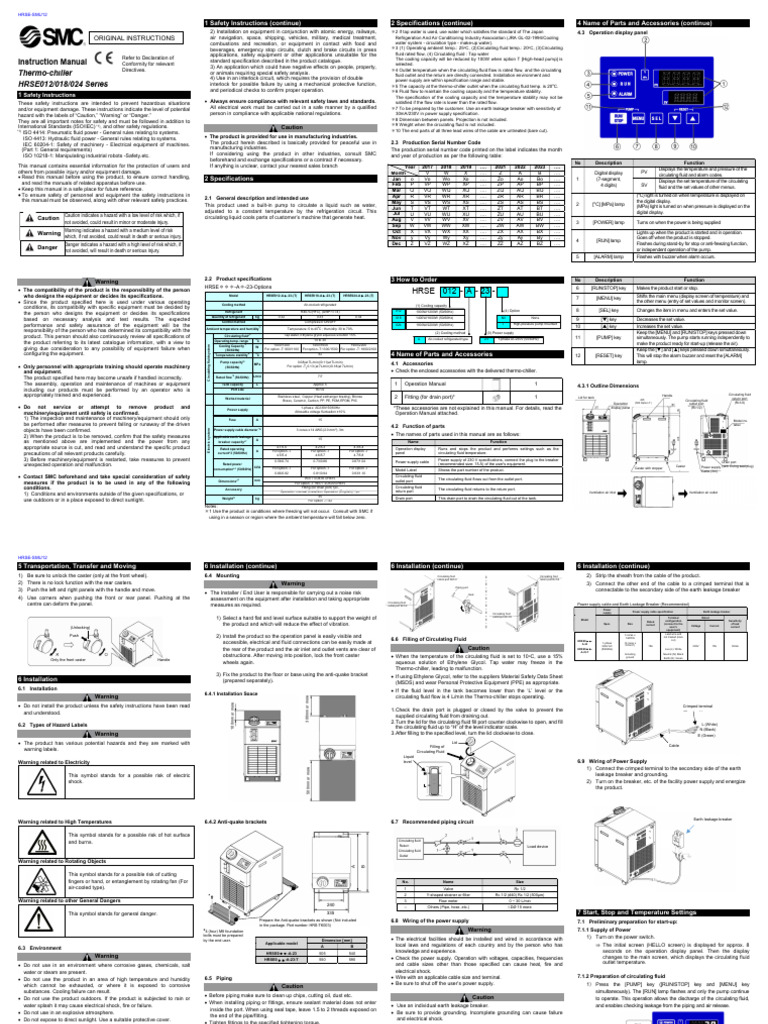 Chilller SMC | PDF | Air Conditioning | Power Supply