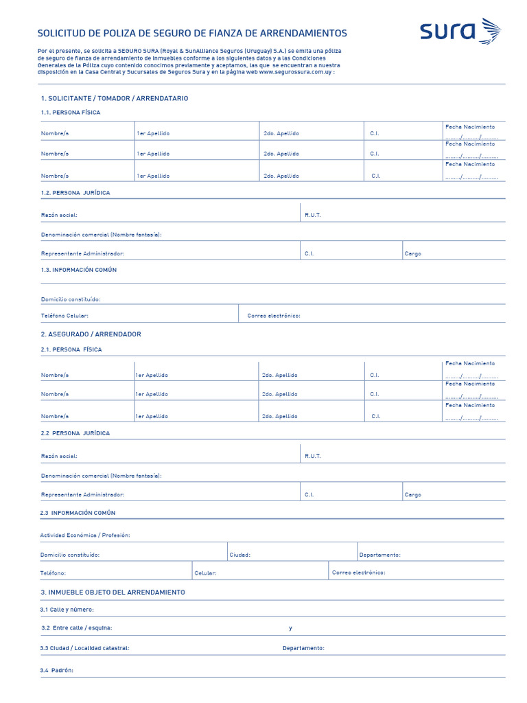 Carta De Inscripcionformulario Solicitud De Arrendamiento Sura