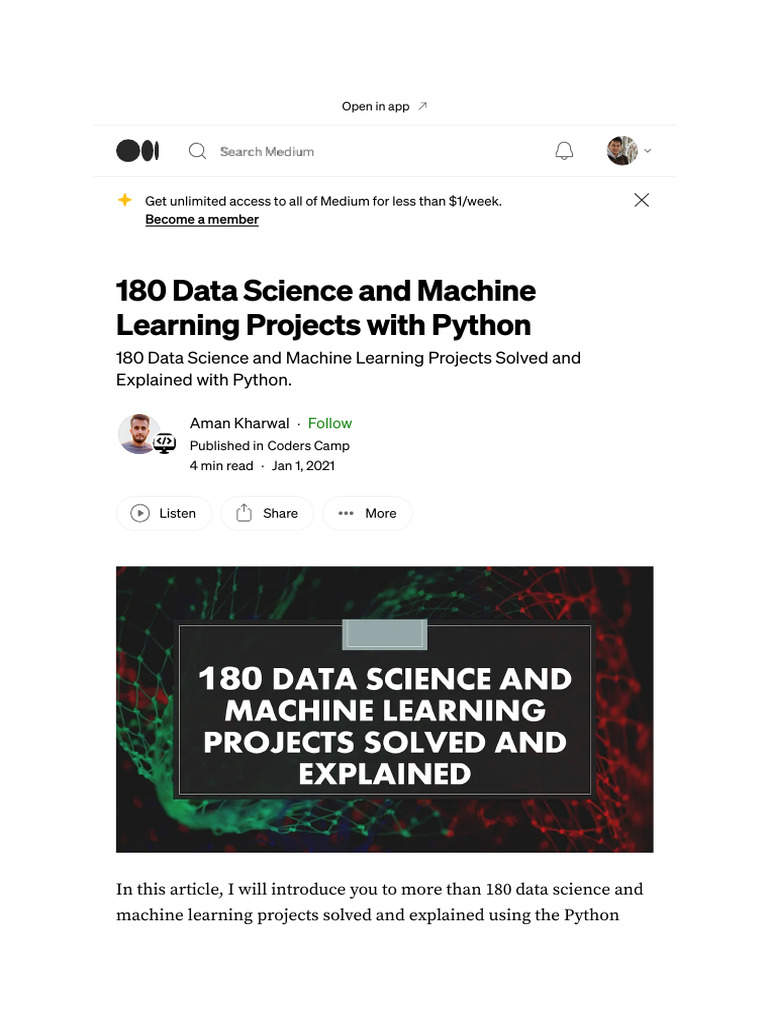 180 Data Science and Machine Learning Projects With Python by Aman ... 180 Data Science and Machine Learning Projects With Python by Aman ...