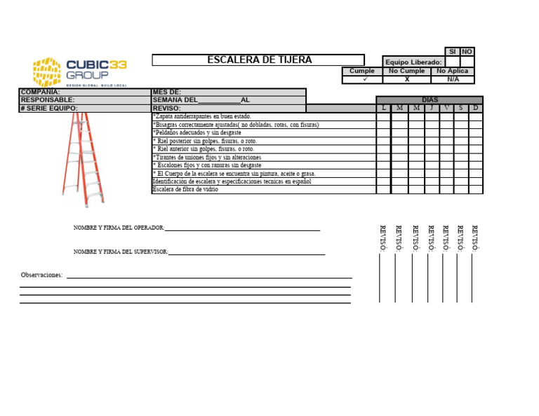 Checklist de Escaleras de Tijera | PDF