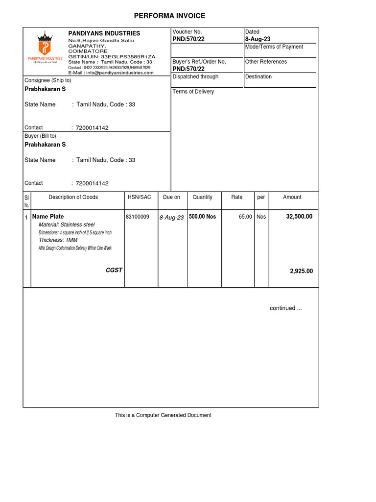 Quotation - Etching Plate 500 - Quantity | PDF | Payments