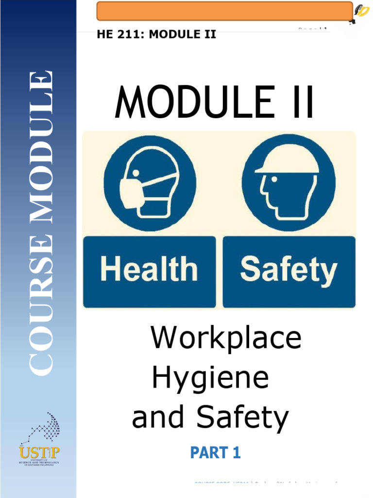 Module II Part 1 | PDF | Occupational Safety And Health | Hygiene
