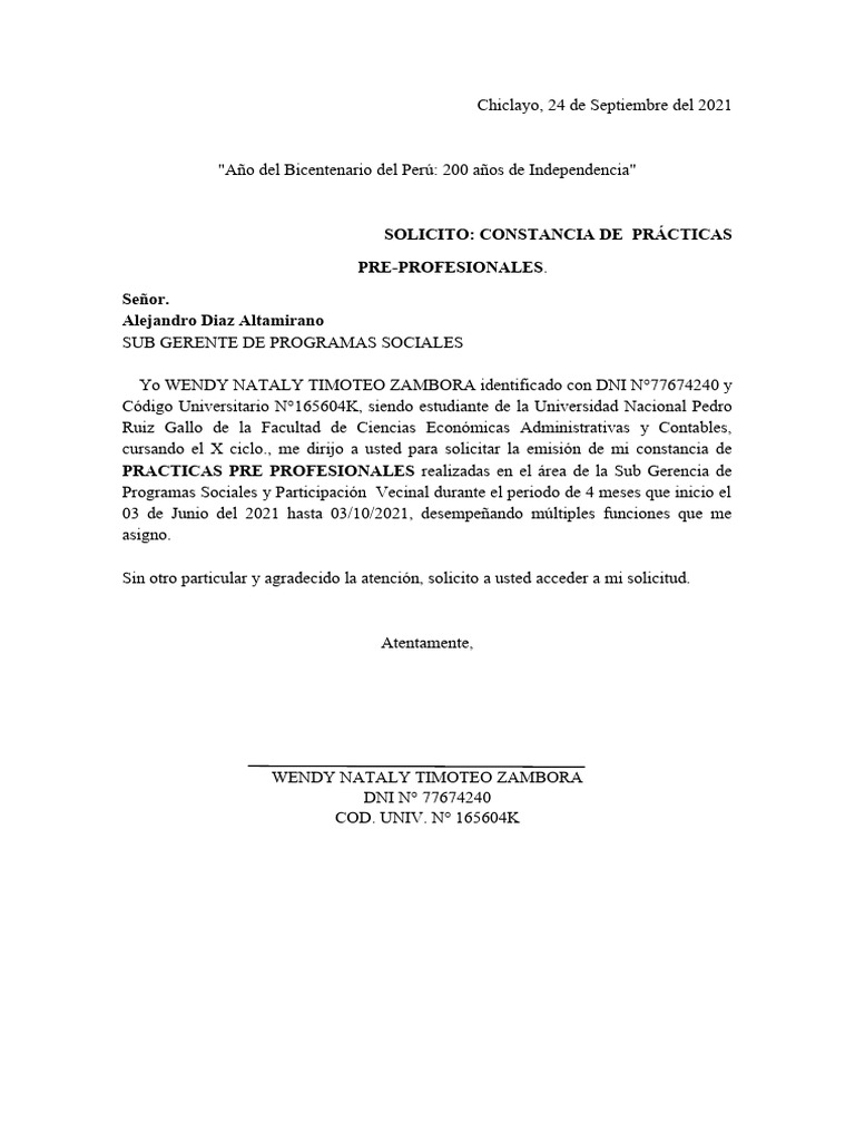 Constancia de Pract | PDF