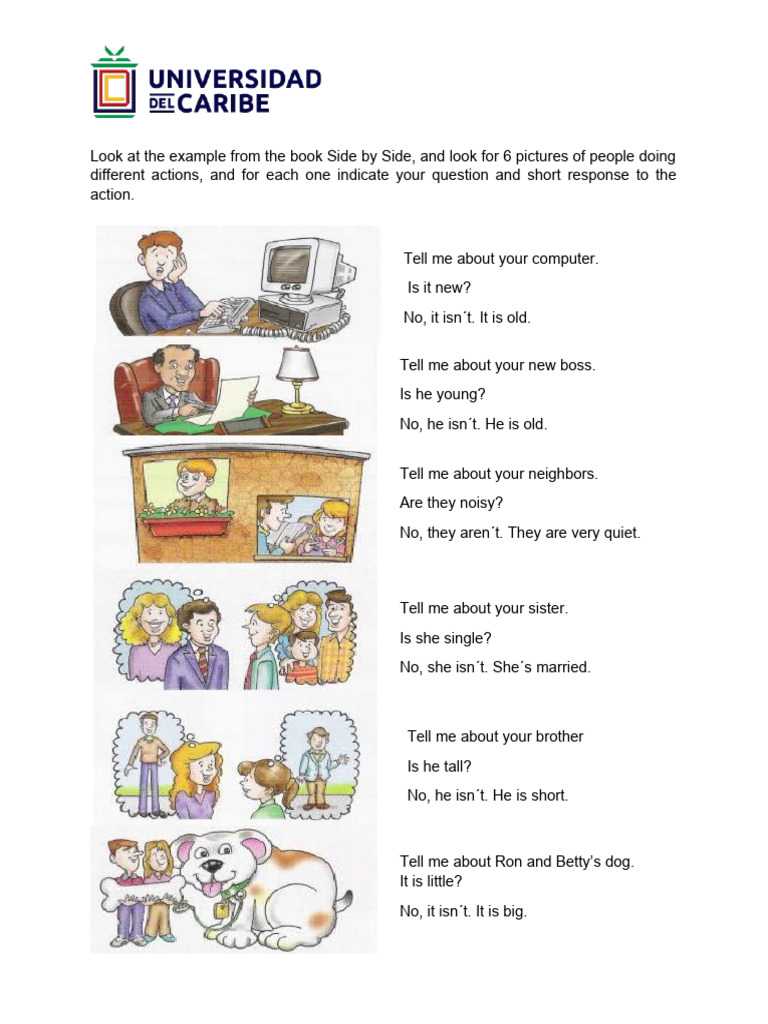 Unidad 5. Actividad 3. Entregable. Short Affirmative and Negative ...