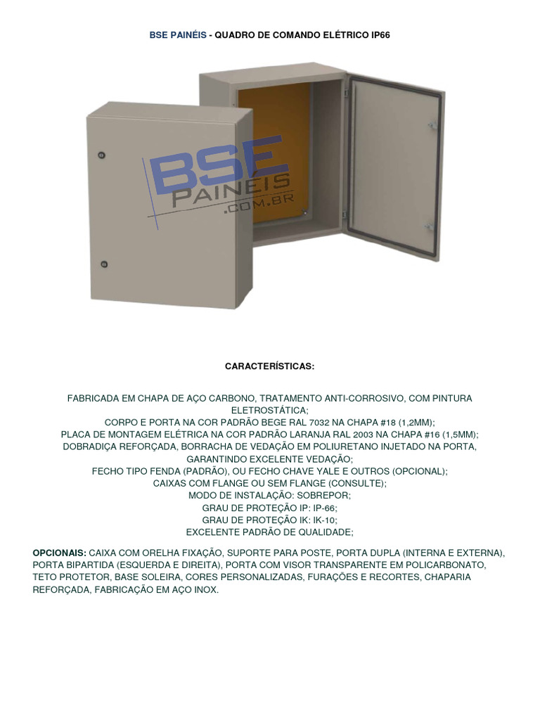 Quadro de Comando Ip66 | PDF