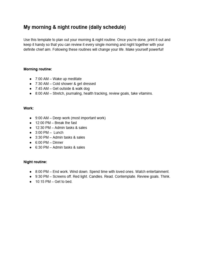 My Morning Routine | PDF