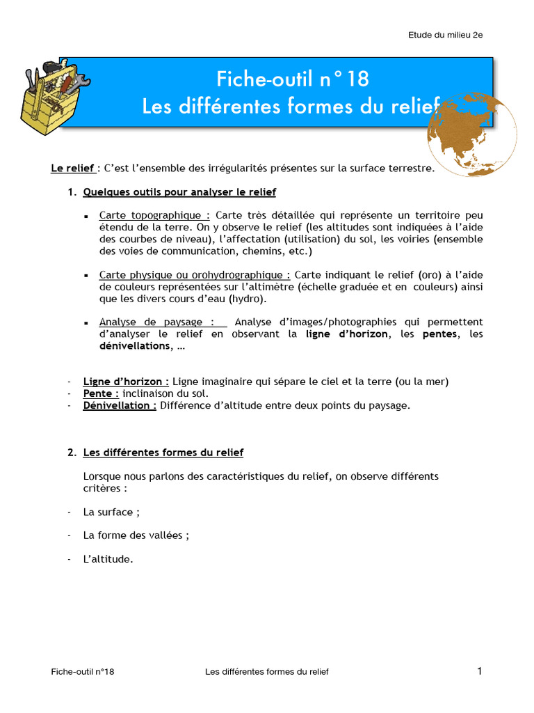 GEOMORPHOLOGIE Géographie FO 18 Les Différentes Formes de Relief | PDF