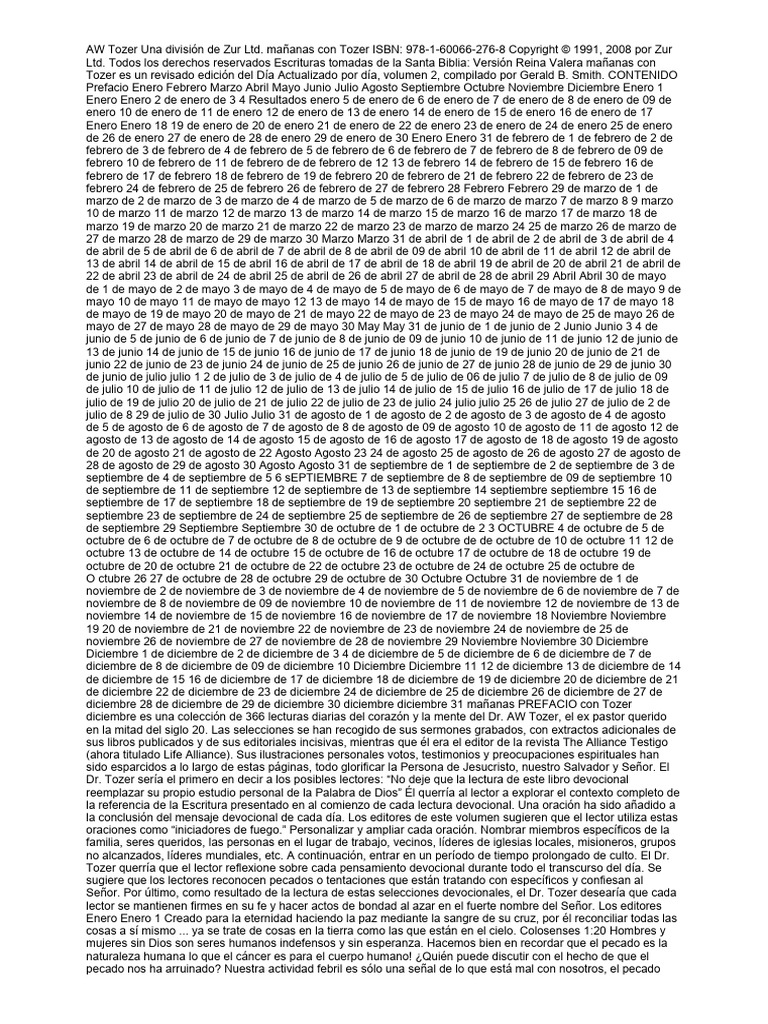 Mornings With Tozer Daily Devo A W Tozerpdf | PDF | Jesús | Dios