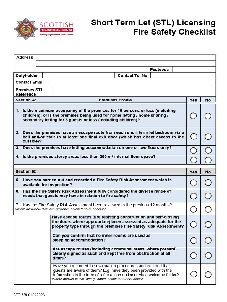 STL - Fire Safety Checklist | Download Free PDF | Fire Safety ...