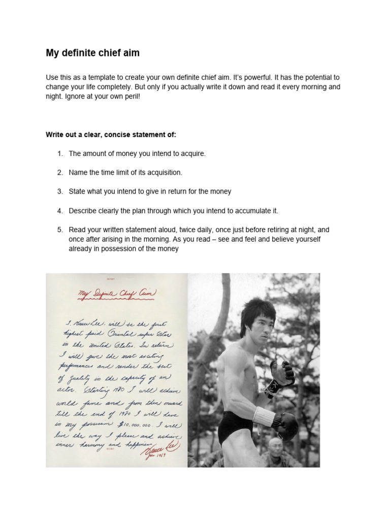 My Definite Chief Aim | PDF