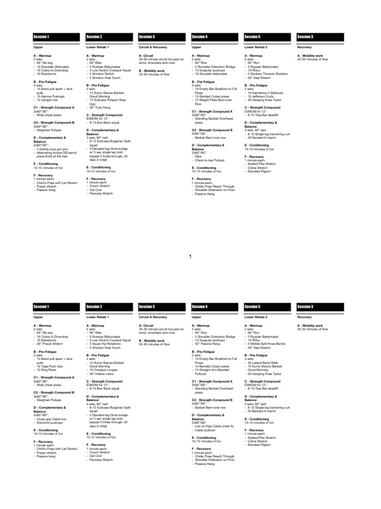 Fitness Routine for Enthusiasts | PDF | Weight | Human Anatomy