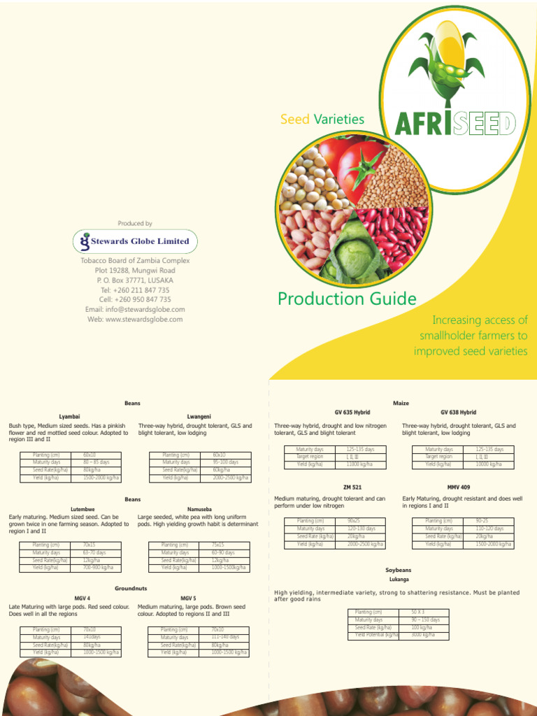 Production Guide | PDF | Legume | Seed