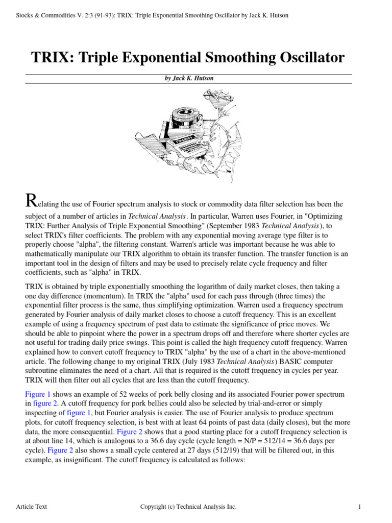 TRIX - Triple Exponential Smoothing Oscillator by Jack K. Hutson | PDF | Technical Analysis ...