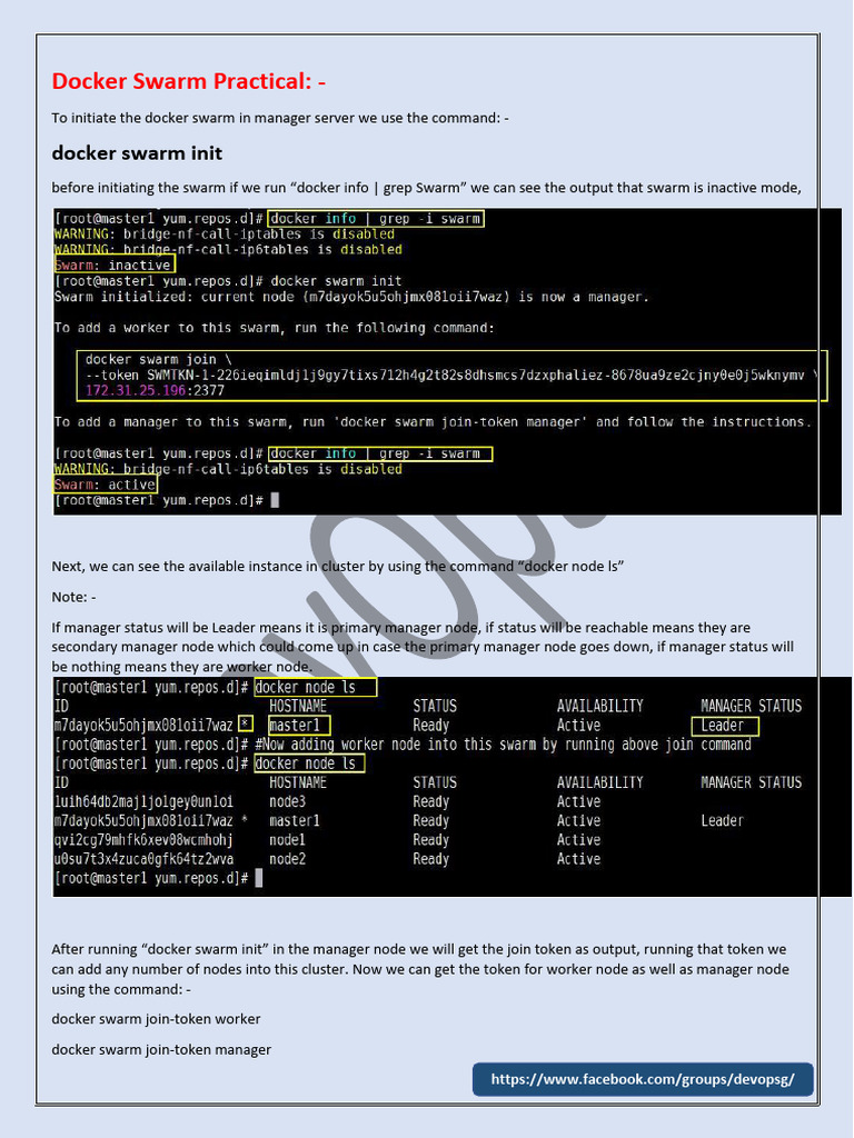 Docker Swarm Practical | PDF | Computing | Computer Science