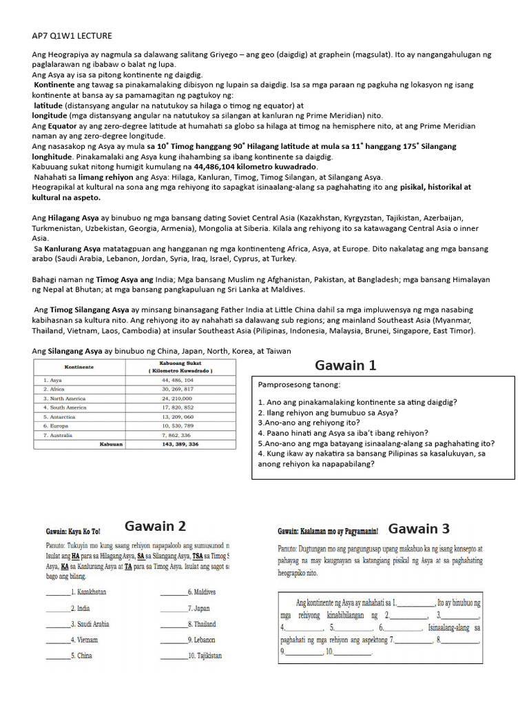 Ap7 Q1W1 Lecture | PDF