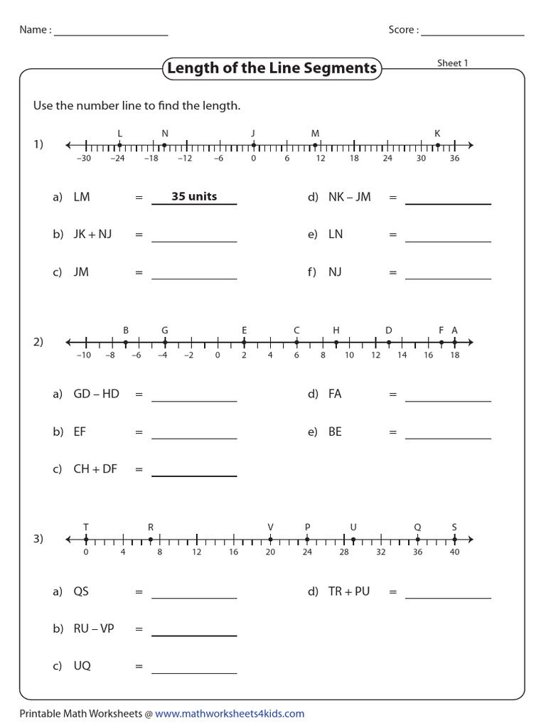 Calculating The Length Of Line Segments Pdf