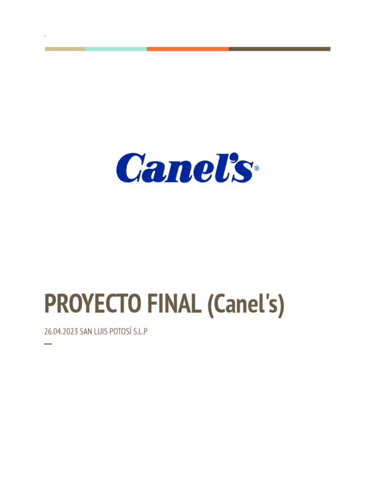 PROYECTO FINAL (Canel's) INVESTIGACION PROFUNDA | PDF | Benchmarking | Business