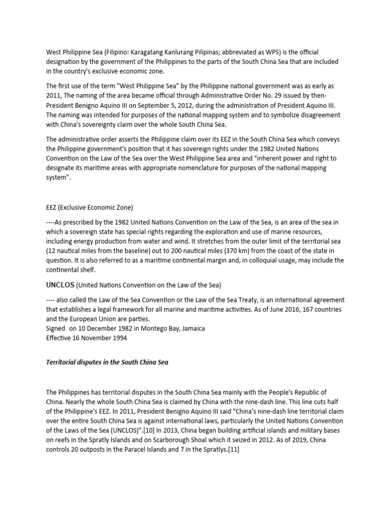 West Philippine Sea Pdf Law