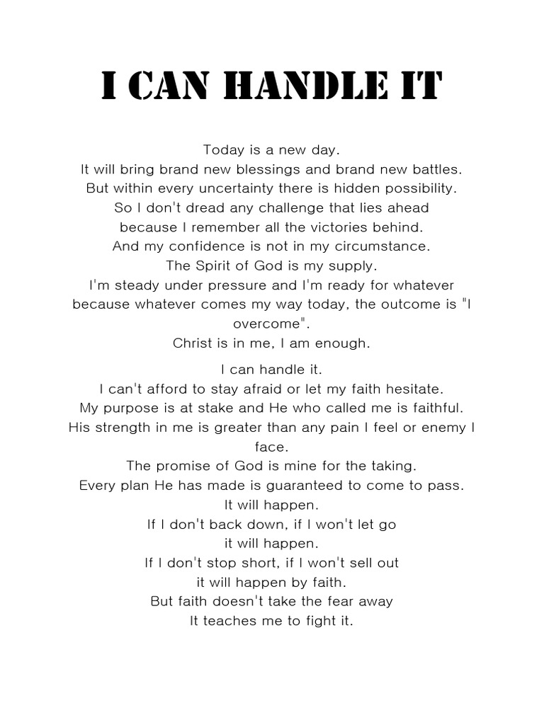 I Can Handle It | PDF