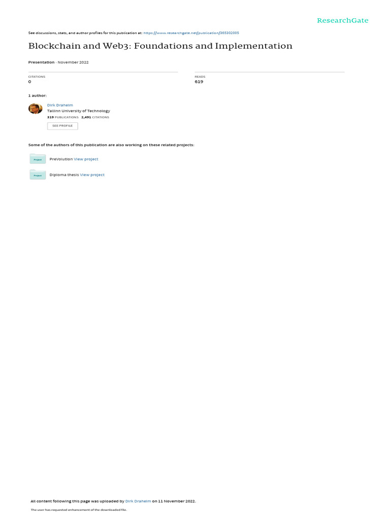Blockchain and Web3: Foundations and Implementation | PDF