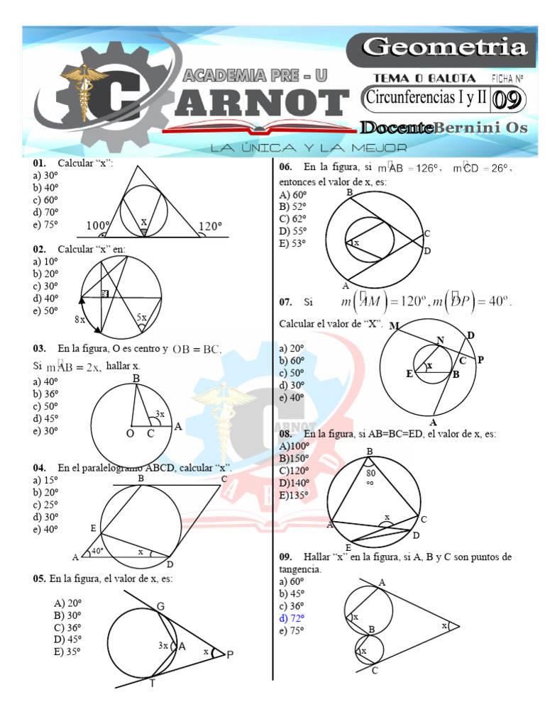 Circunferencias I Ii | PDF | Triángulo | Geometría del plano euclidiano