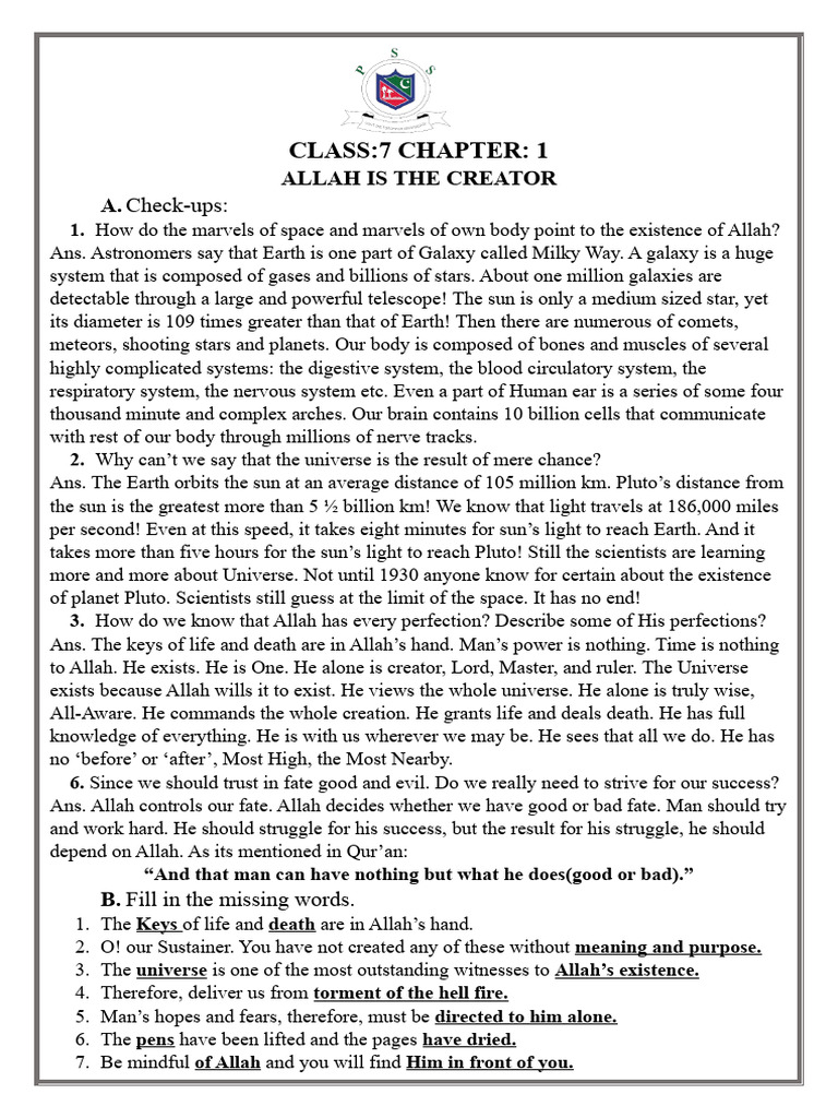 7-Isl-Ch 1 | PDF | God In Islam | Meteoroid