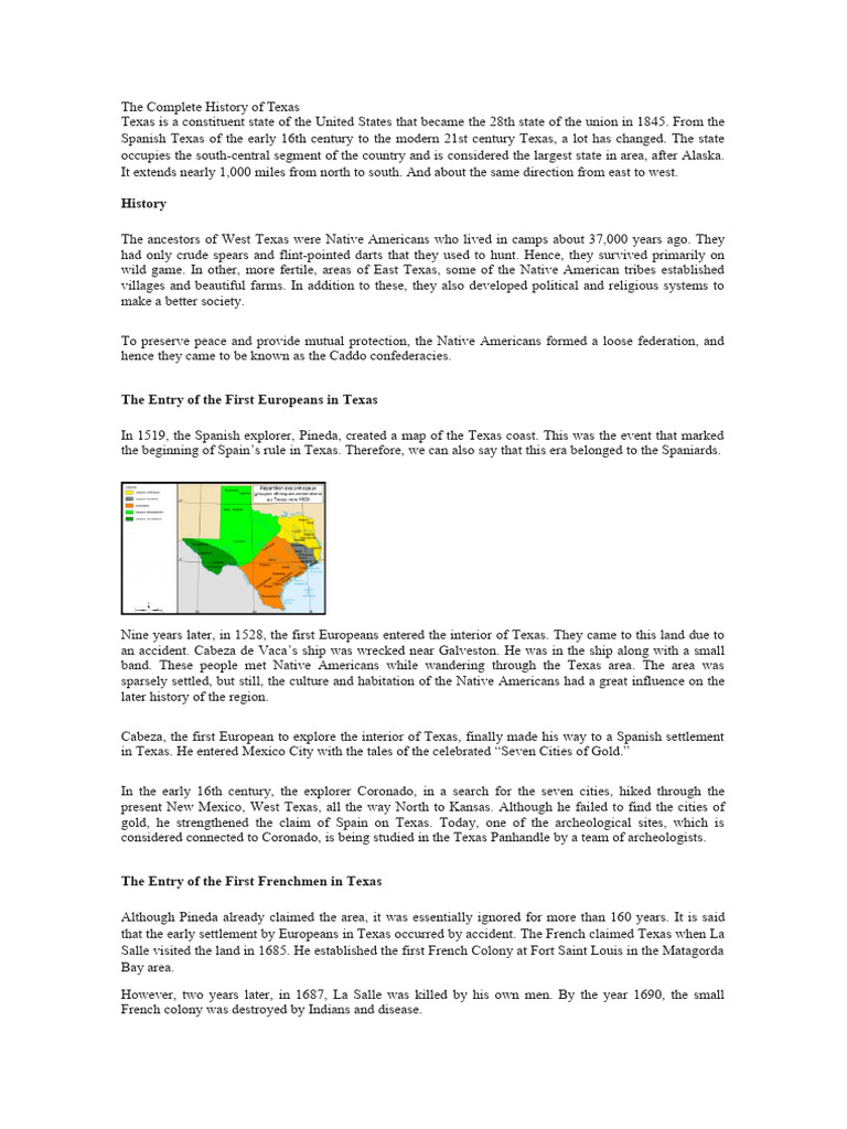 Texas: A Historical Overview | PDF | Texas | The United States