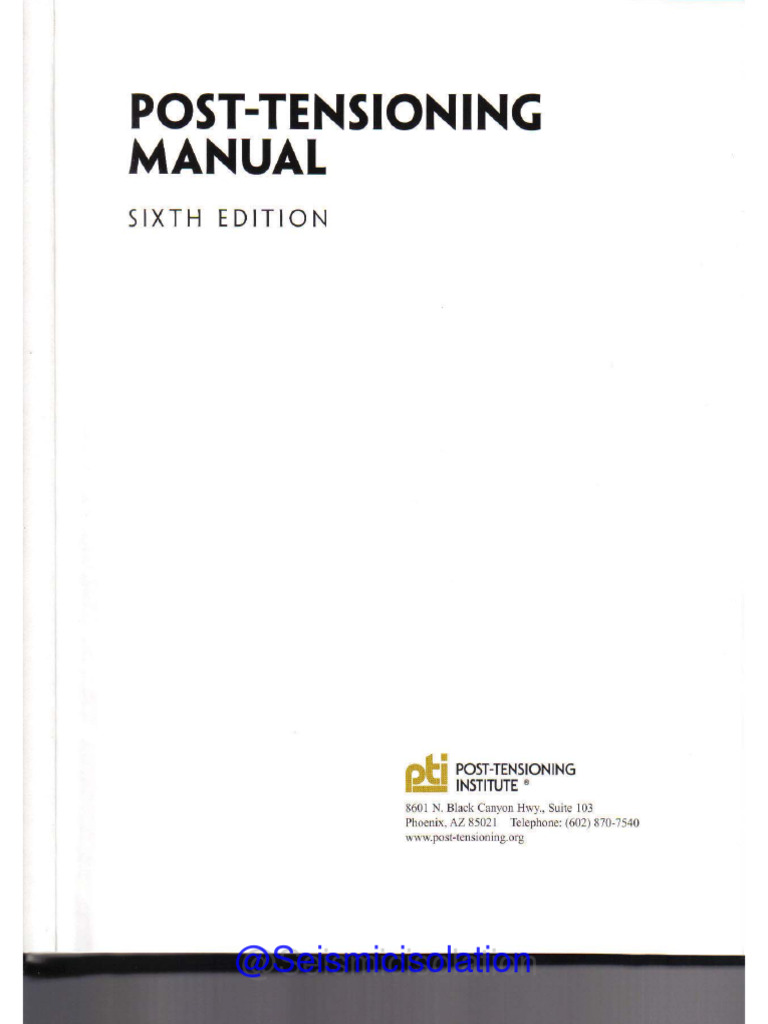 Post Tensioning Institute-Post-Tensioning Manual 6th Ed. | PDF ...