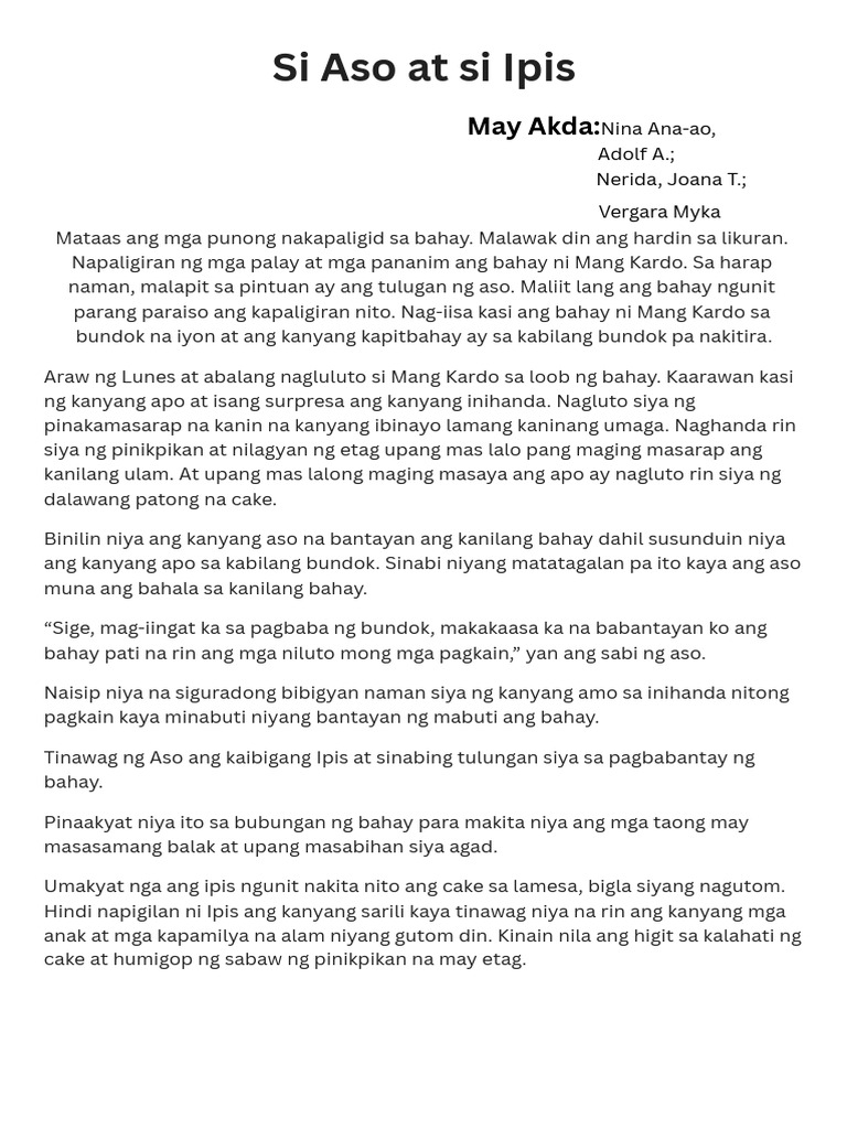 Si Aso at Si Ipis | PDF