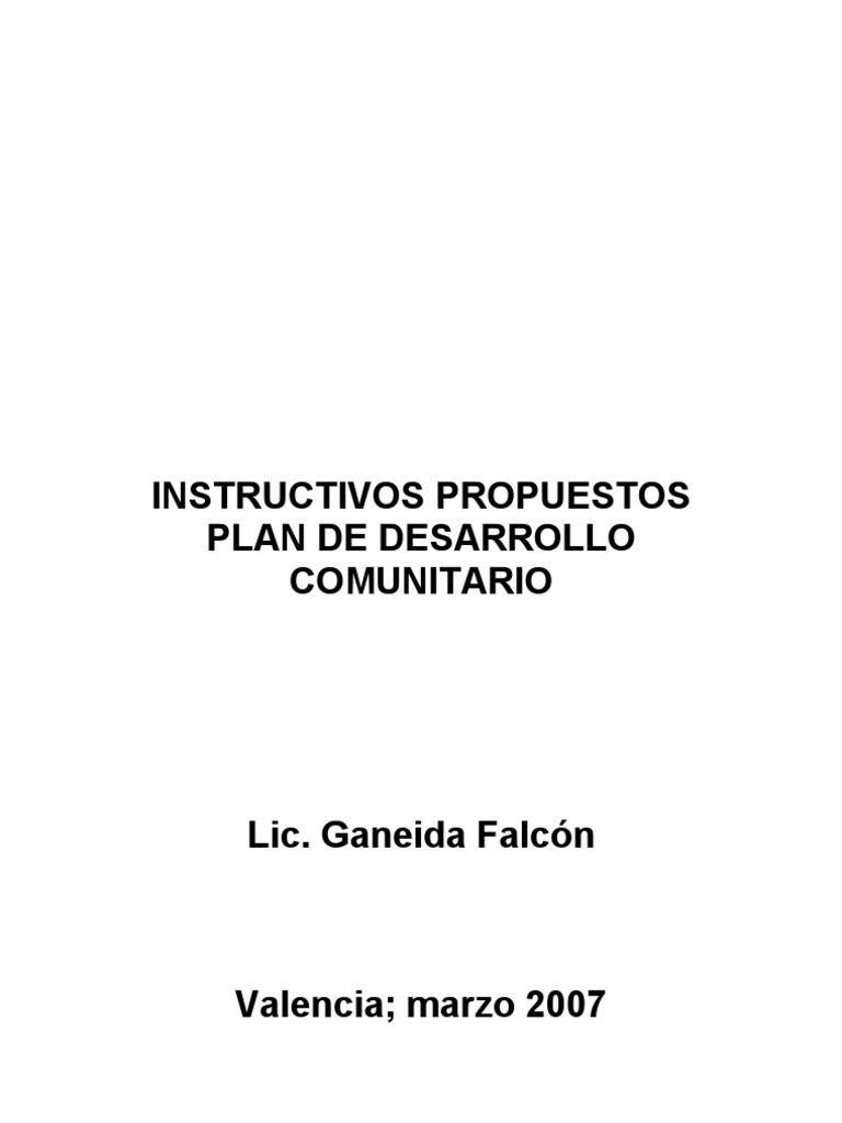 Instructivo Plan de Desarrollo Comunal | PDF | Sociedad | Economía (general)