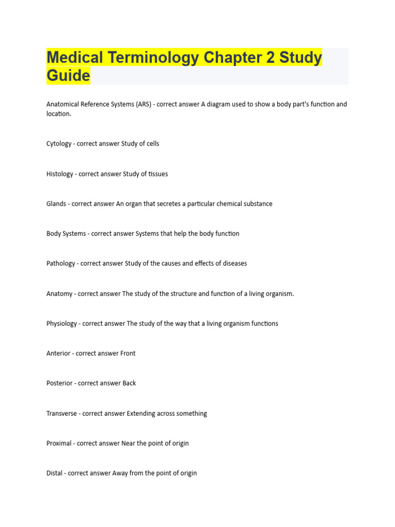Medical Terminology Chapter 2 Study Guide | PDF
