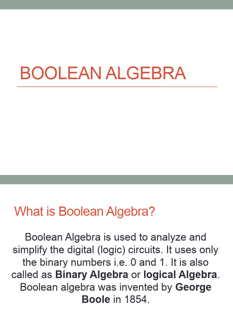 Boolean Algebra | Download Free PDF | Logic Gate | Teaching Mathematics