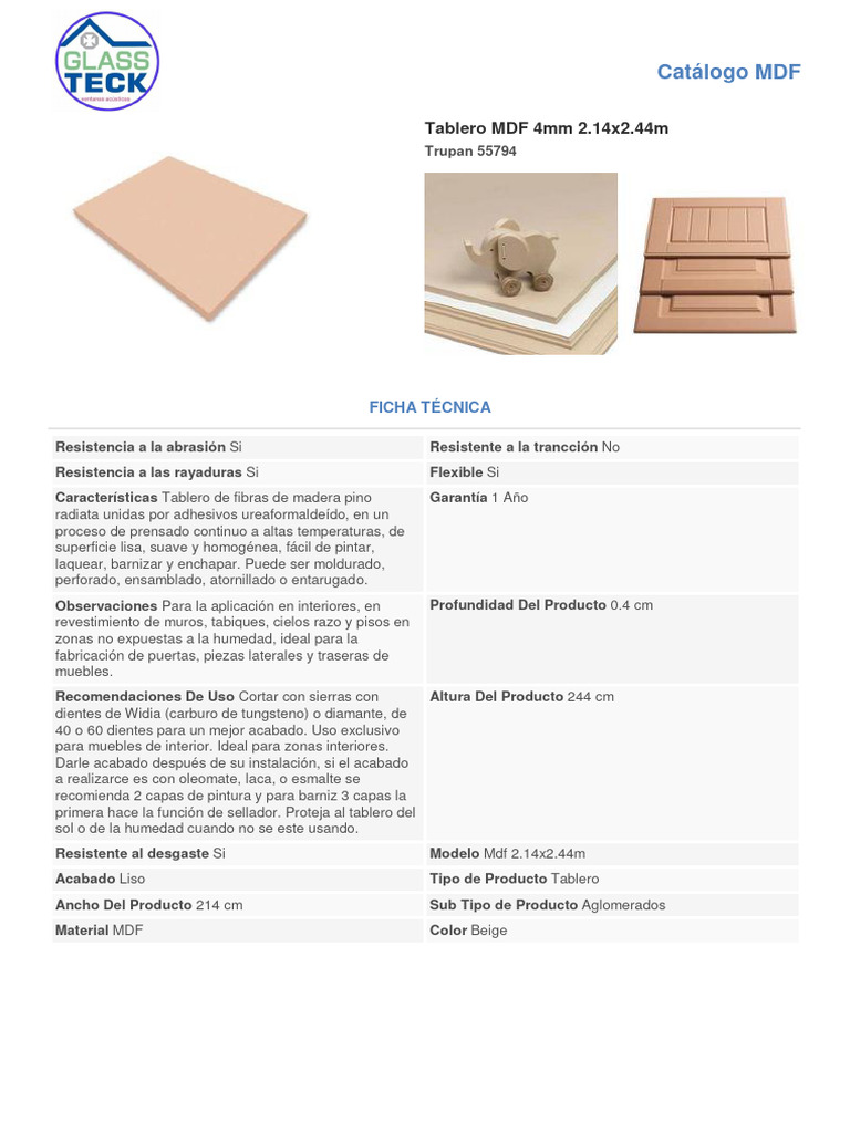 Ficha Tecnica MDF | PDF