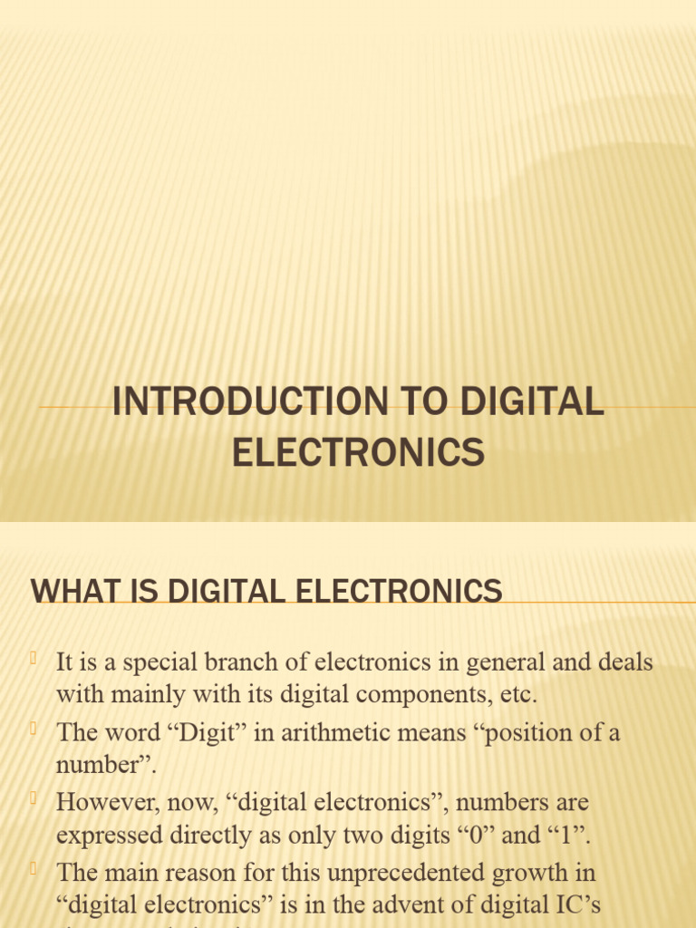 Introduction To Digital Electronics | PDF | Electronics | Digital Electronics