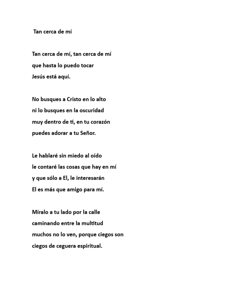 Tan Cerca de Mí | PDF