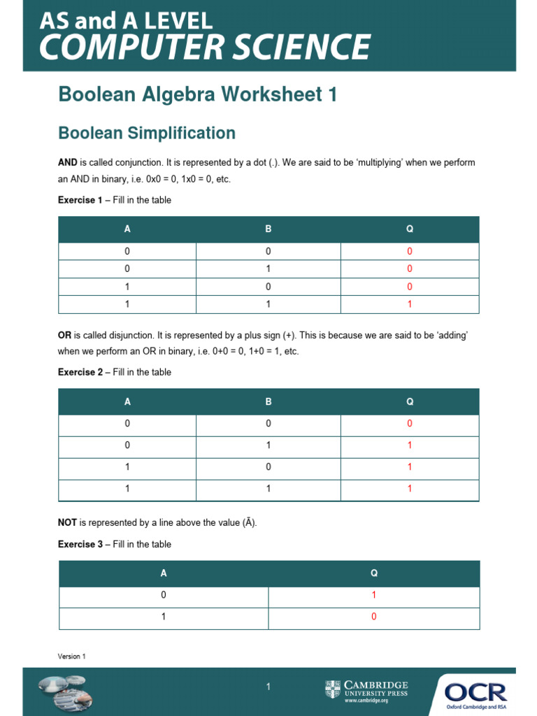 06102017-Boolean Expressions | PDF | Arithmetic | Logic