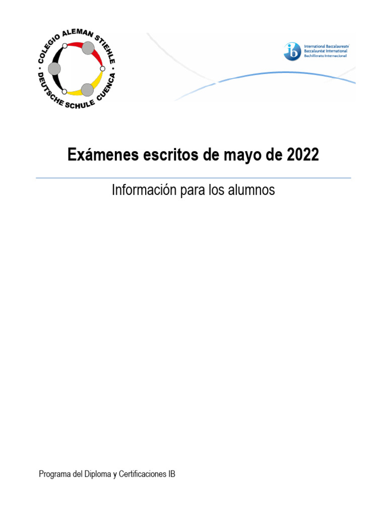 Examenes escritos del IB guia alumnos 2022 | PDF | Cuestionario | Lápiz