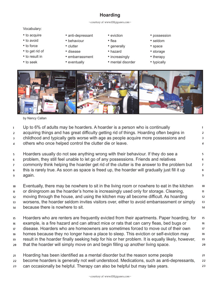 Understanding Hoarding Disorder | PDF | Compulsive Hoarding | Diseases ...
