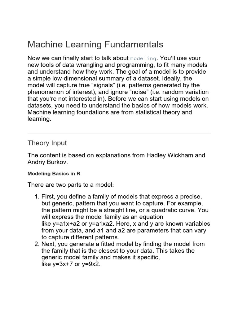 ML Fundamentals | PDF | Cluster Analysis | Principal Component Analysis